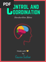 Class 10 Science - Biology Chapter 2 Control and Coordination | PDF | Nervous System | Central ...