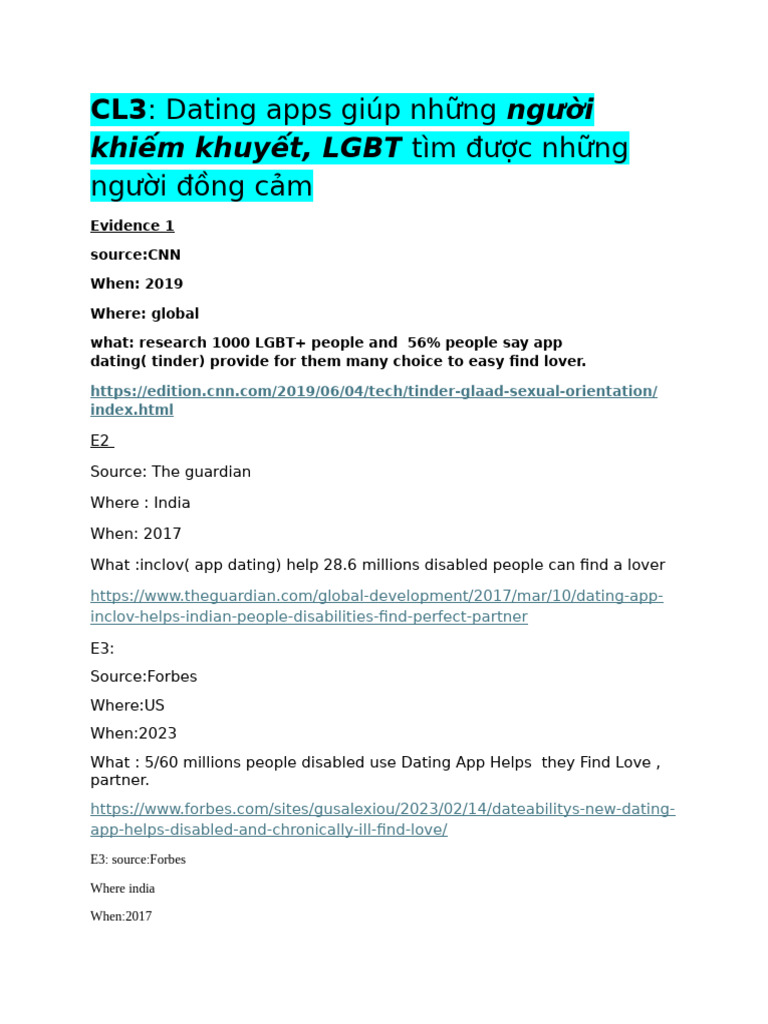 CL3 Khuyết Tật, LGBT | PDF