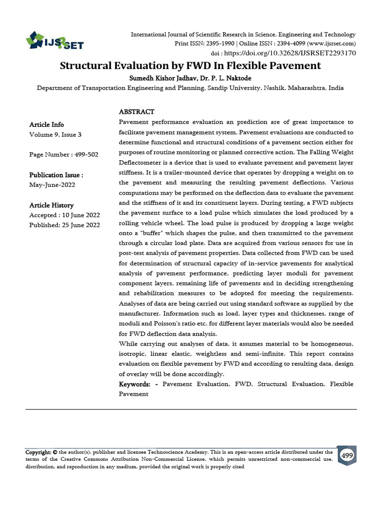 FWD Structural Evaluation of Flexible Pavement | PDF | Mechanical ...
