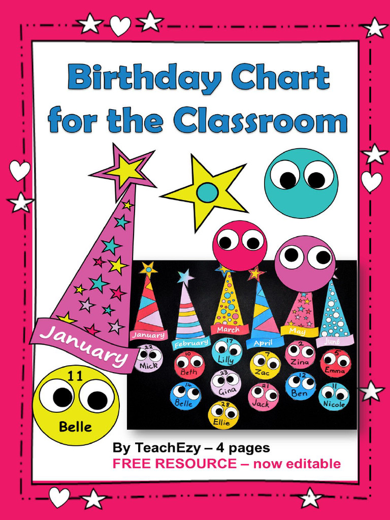 BirthdayChartsfortheClassroomFREEandeditable 1 | PDF