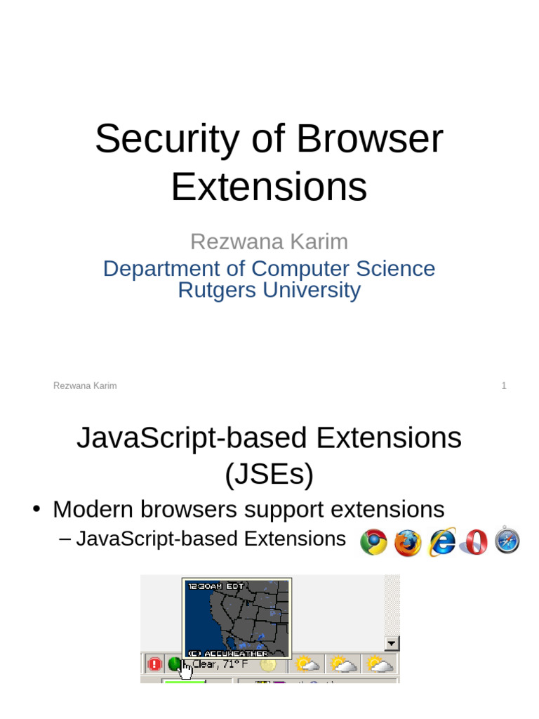 Browser Extension Security | PDF | Java Script | World Wide Web
