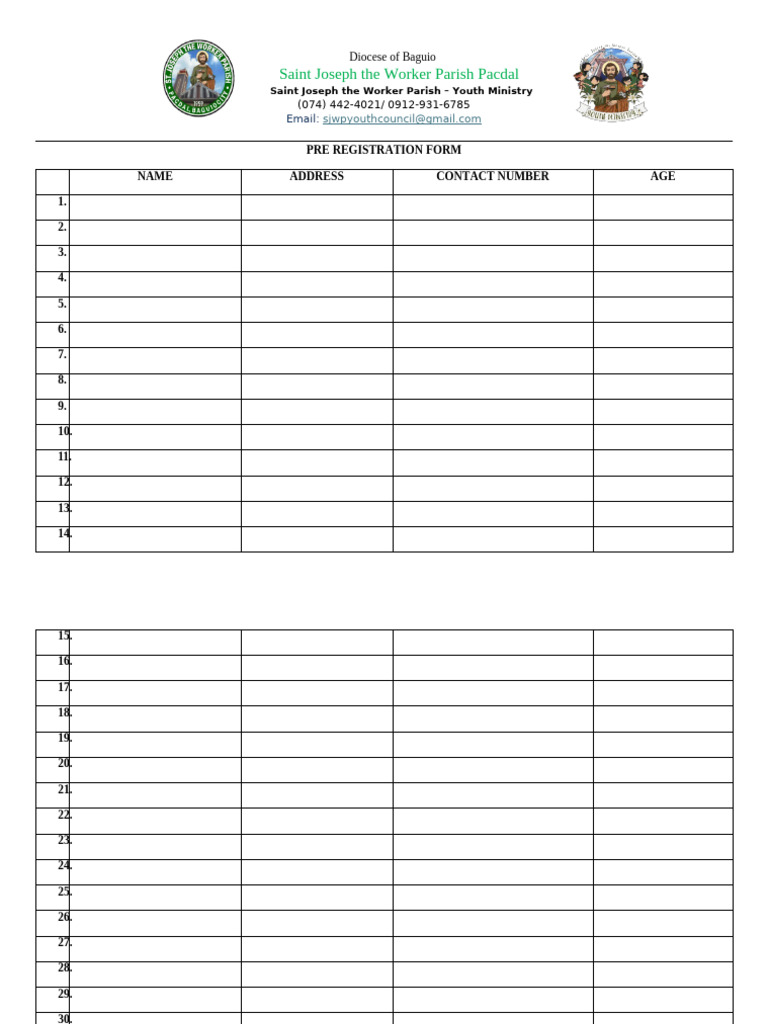 Pre Registration Form | PDF