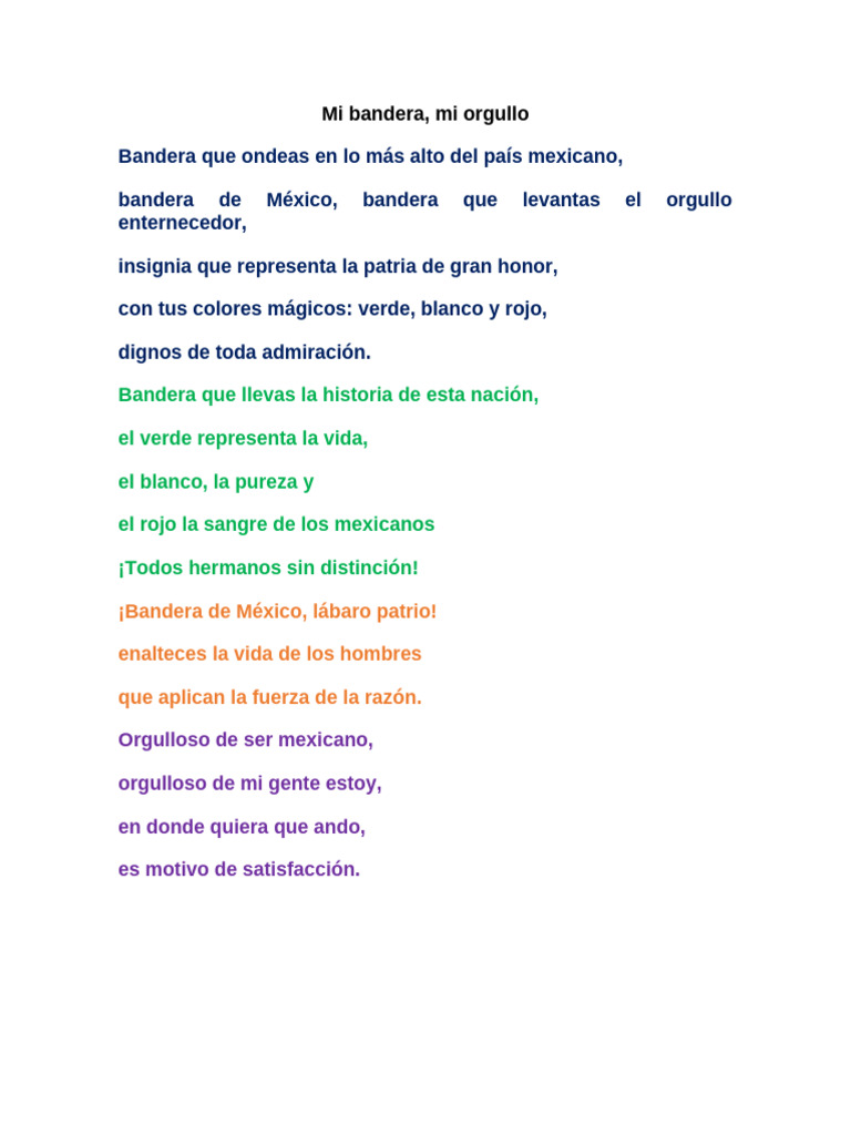 Bandera, Mi Orgullo | PDF