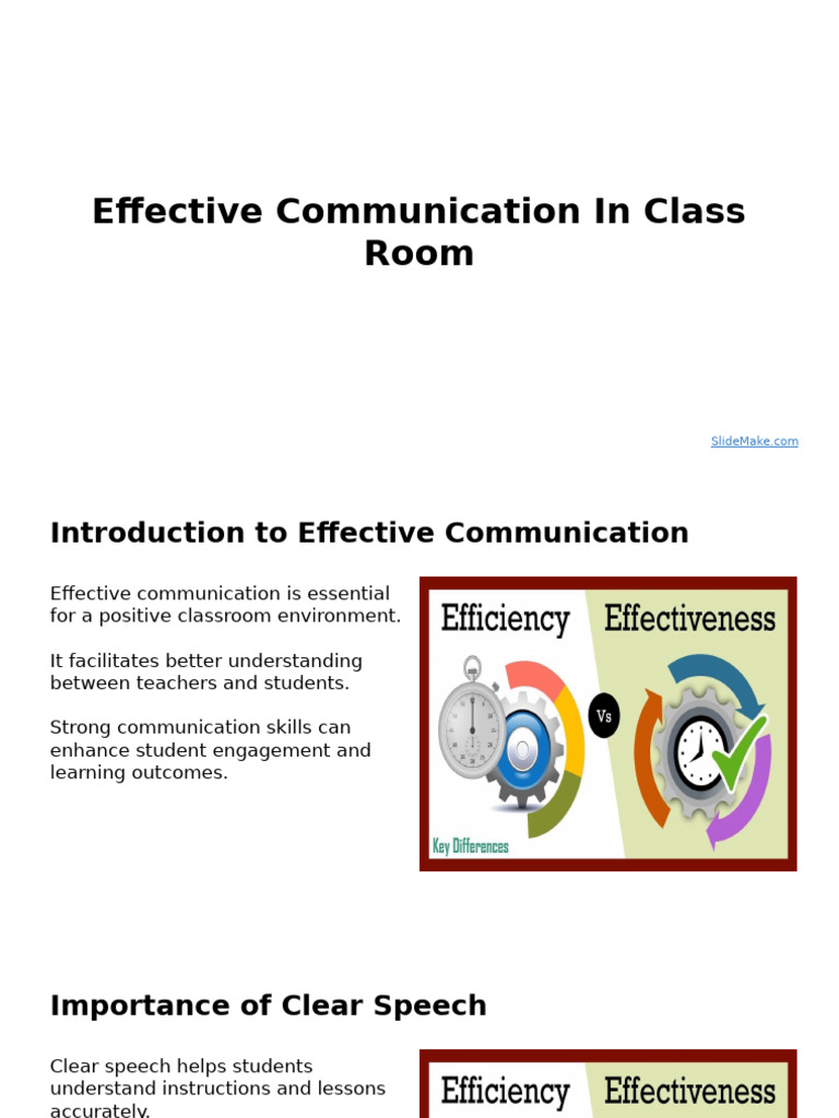 Effective Communication in Class Room | PDF | Communication | Nonverbal ...