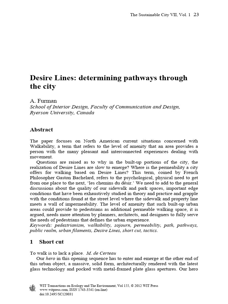 Desire Lines - Determining Pathways Through The City | PDF ...