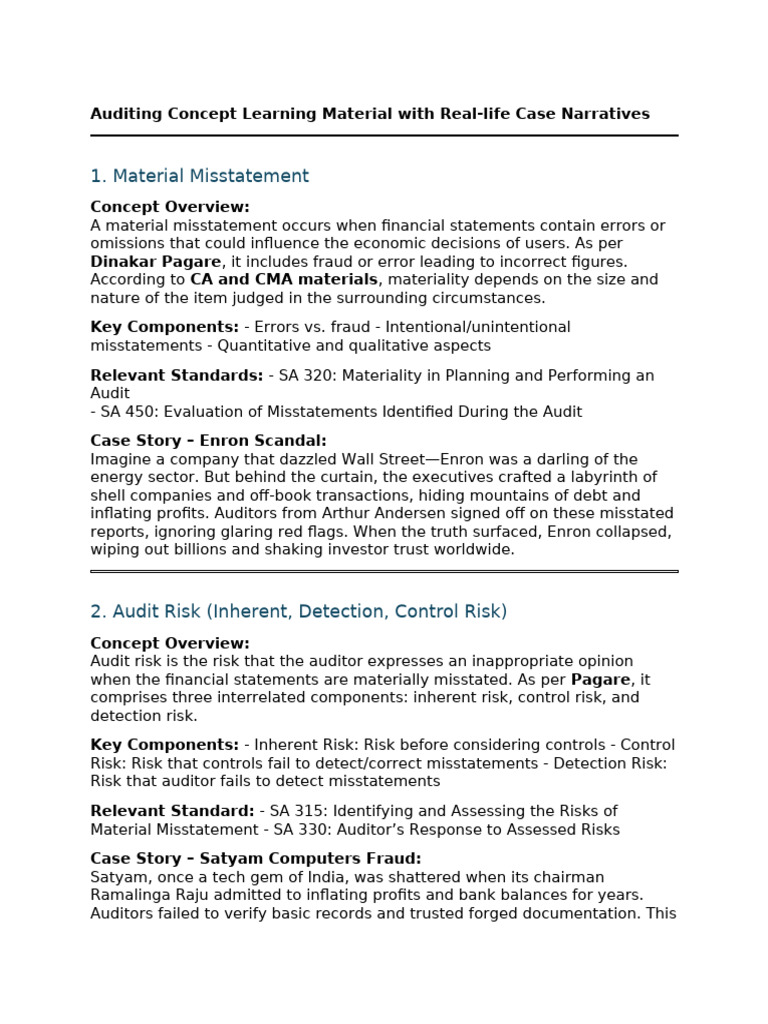 Audit Case Study Materials | PDF | Audit | Internal Control