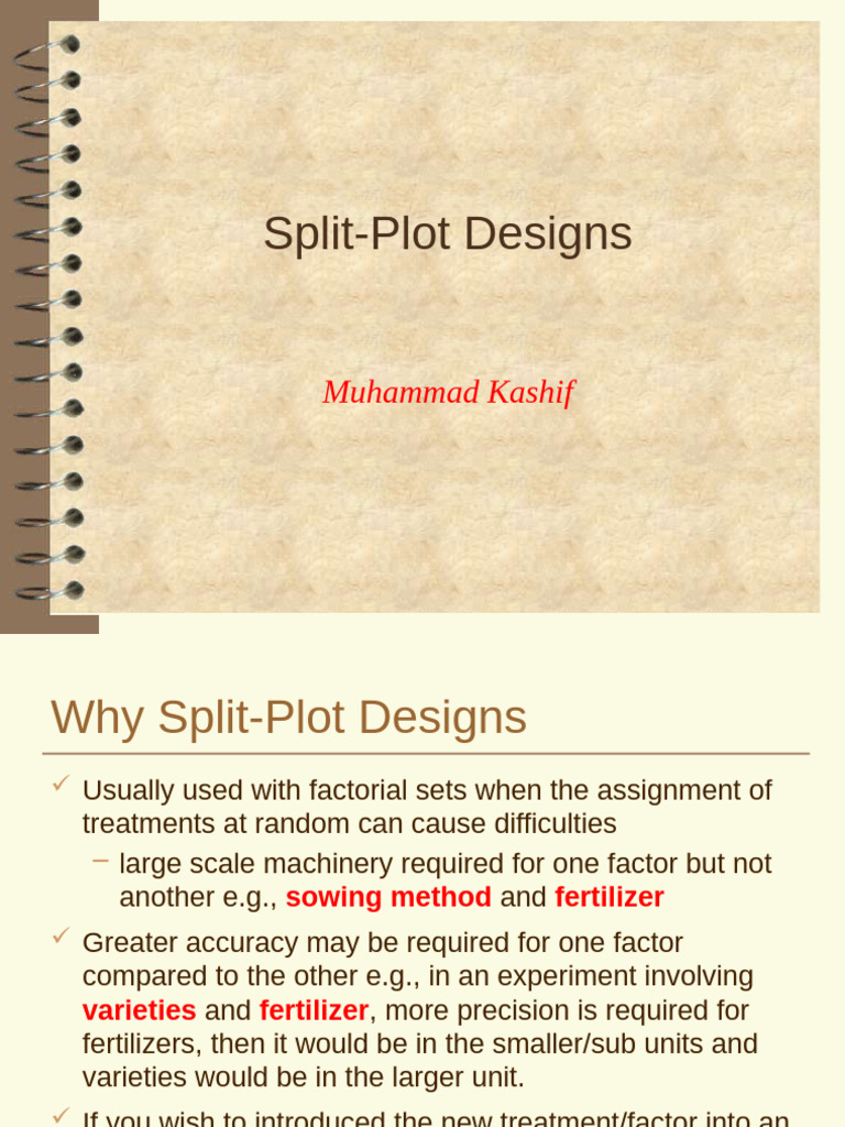 Split-Plot Design/Statitics | PDF | Analysis Of Variance | Quantitative Research