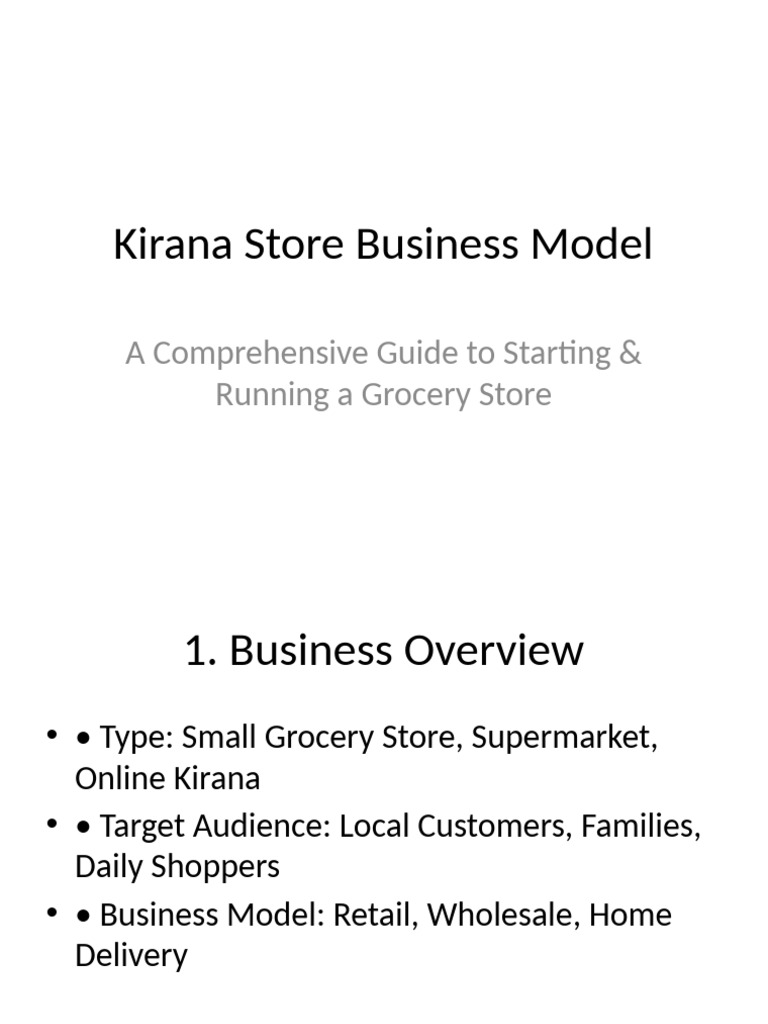 Kirana Store Business Model | PDF
