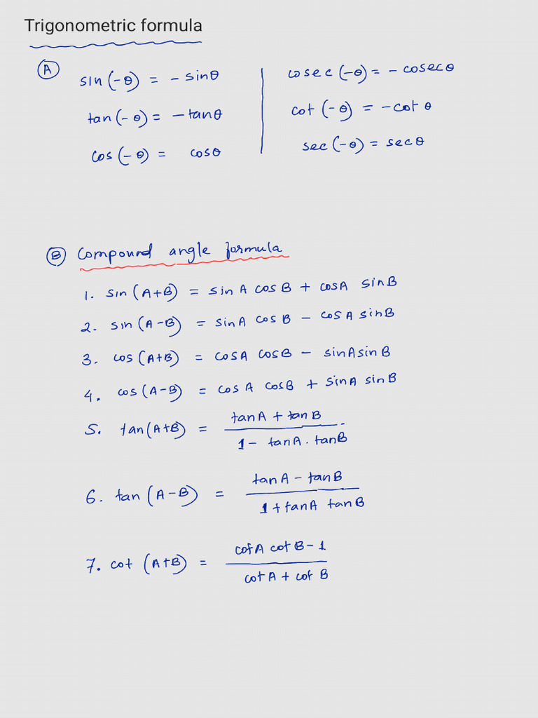 Basic Trigo Formula | PDF