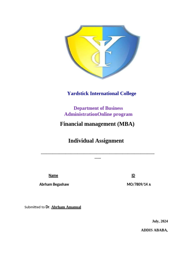FINANCILA MANAGEMNT Yardstick International College | PDF | Net Present ...