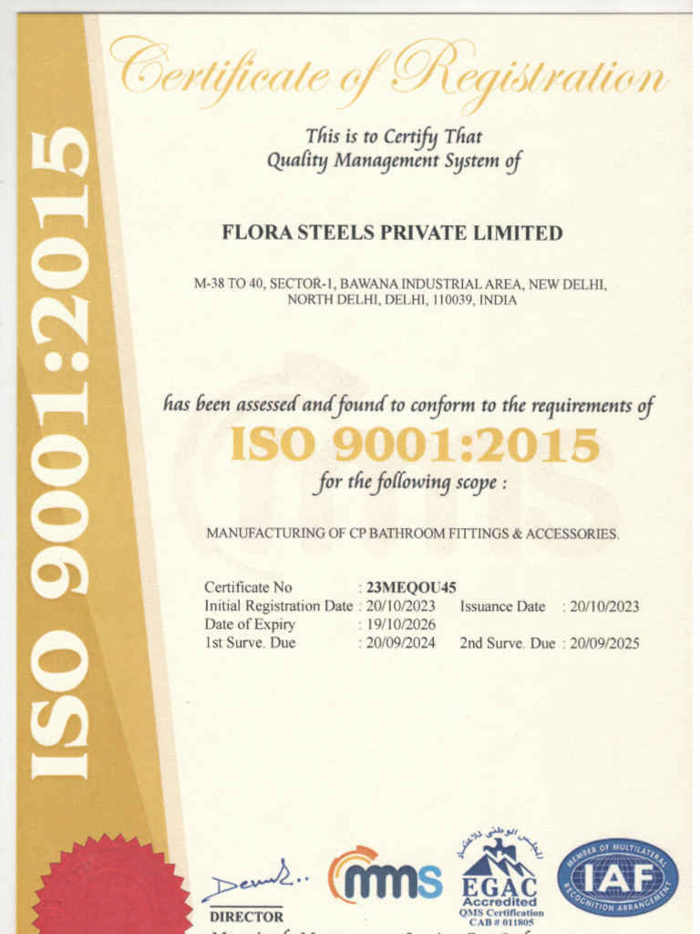 ISO Certificate 9001 - 2015 | PDF