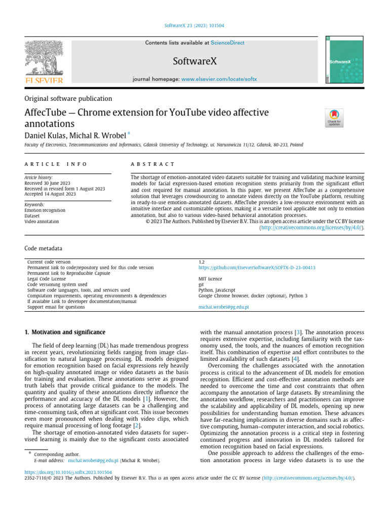 AffecTube - Chrome Extension For YouTube Video Affective | PDF ...