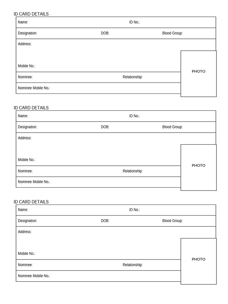 Id Card Details | PDF