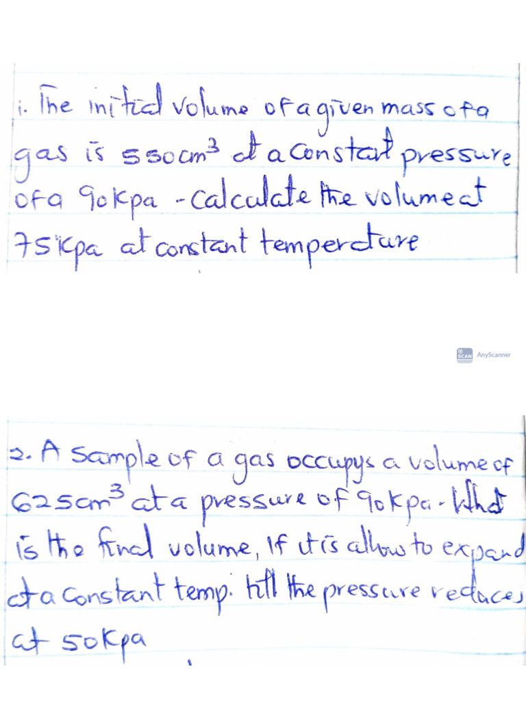 Gas Laws (Boyle, Charles, Avogadro, Gay-Lussac & Graham) | PDF