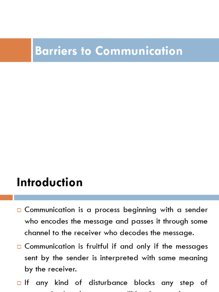 3 Barriers To Communication | PDF | Communication | Behavioural Sciences