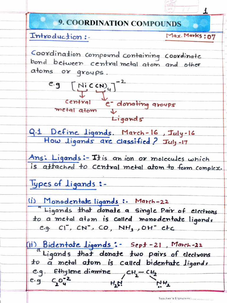 9.coordination Compound | PDF | Ligand | Coordination Complex