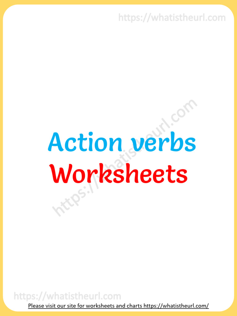 First Grade Action Verbs Worksheet | PDF