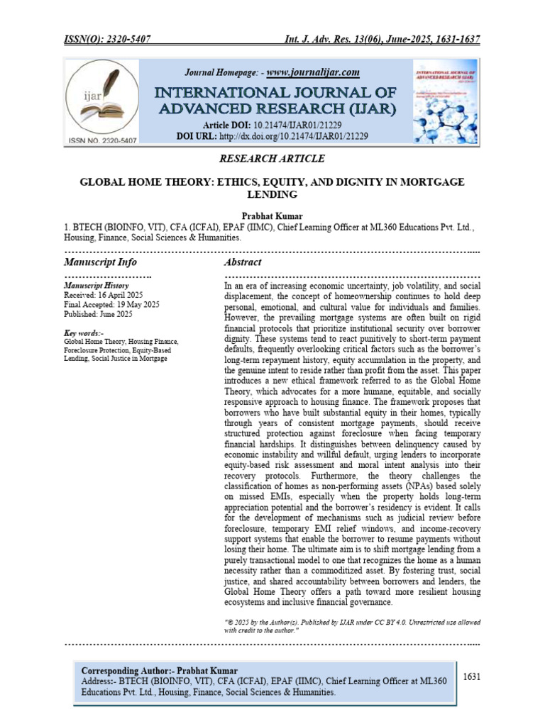 Global Home Theory: Ethical Mortgage Lending | PDF | Foreclosure ...