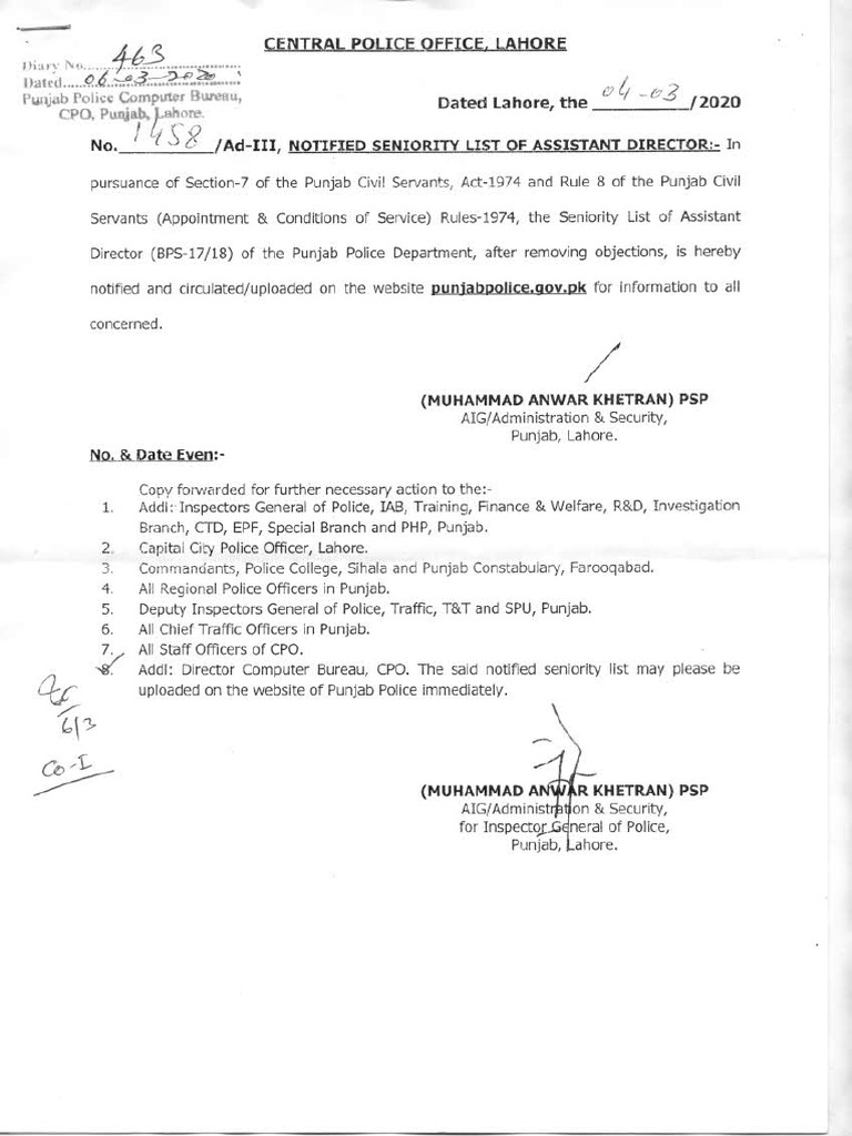 Notified ADs List | PDF