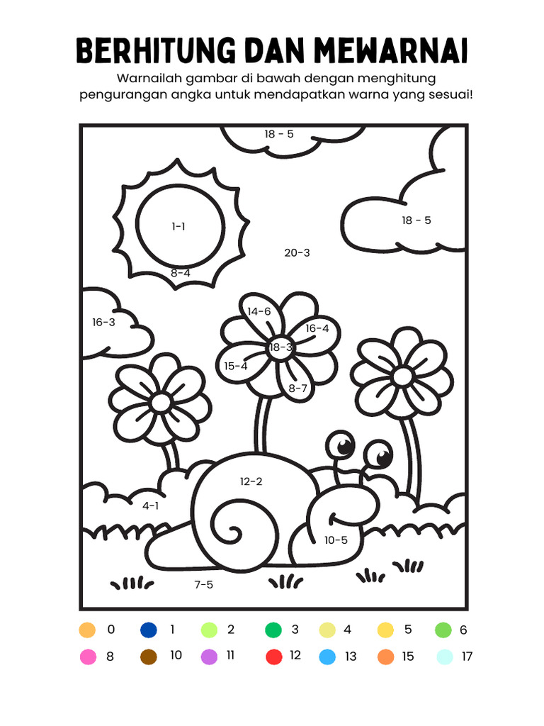 Mewarnai dan Menghitung Angka Anak TK | PDF