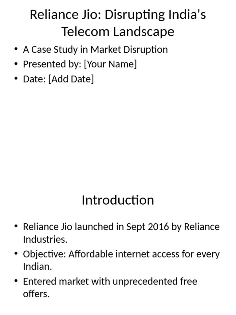 Jio's Disruption of India's Telecom Market | PDF