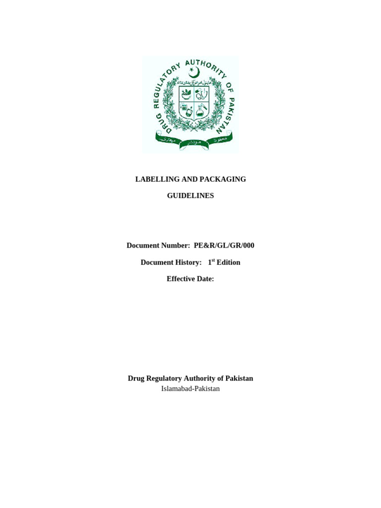 Draft Labelling and Packing Guidelines | PDF | Dose (Biochemistry ...