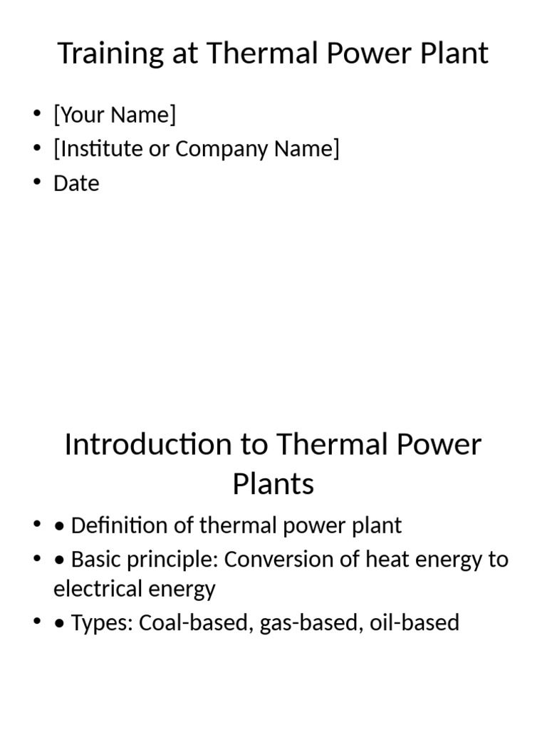 Thermal Power Plant Training Overview | PDF
