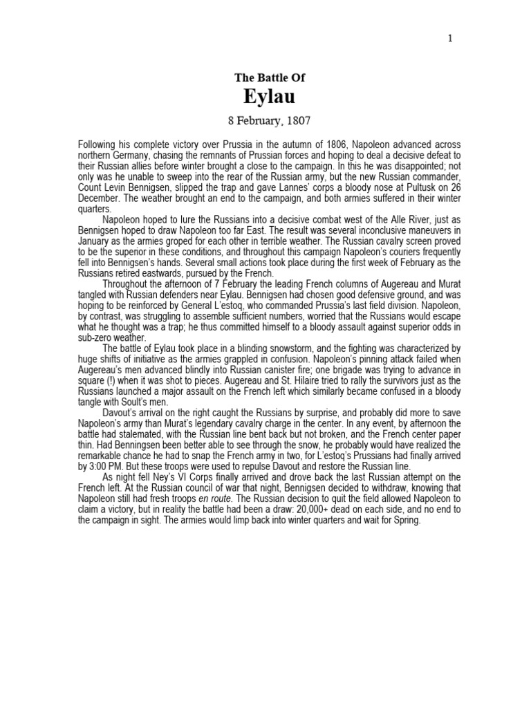 GA Scen Eylau | PDF | Napoleonic Wars | Military