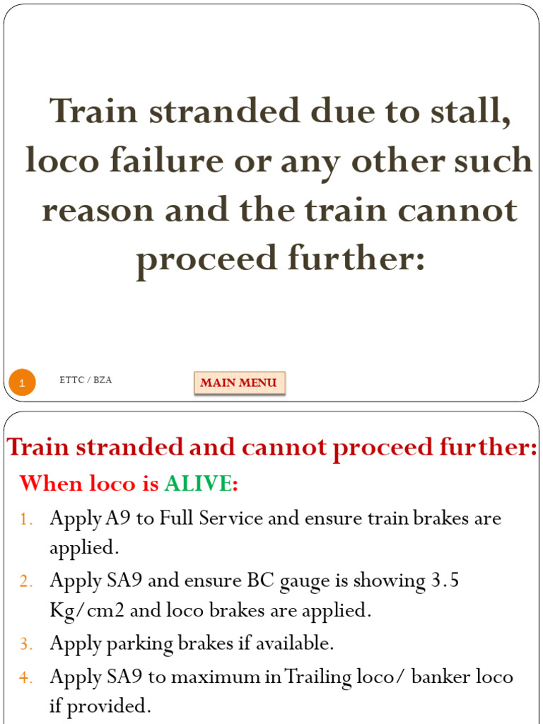 Train Stranding Procedures for Locomotives | PDF