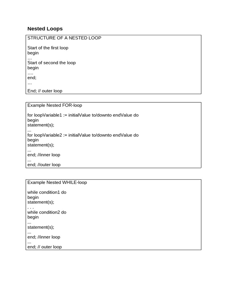 Understanding Nested Loops and Conversions | PDF | String (Computer ...