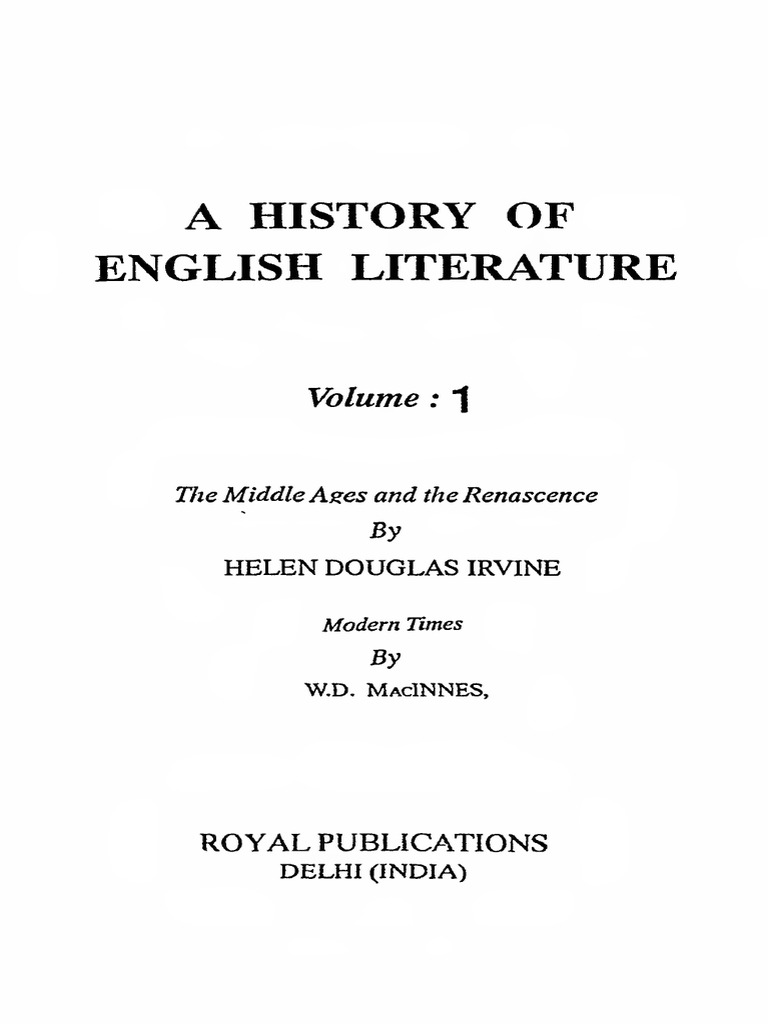 2015.117314.a History of English Literature Volume 1 Text | PDF ...
