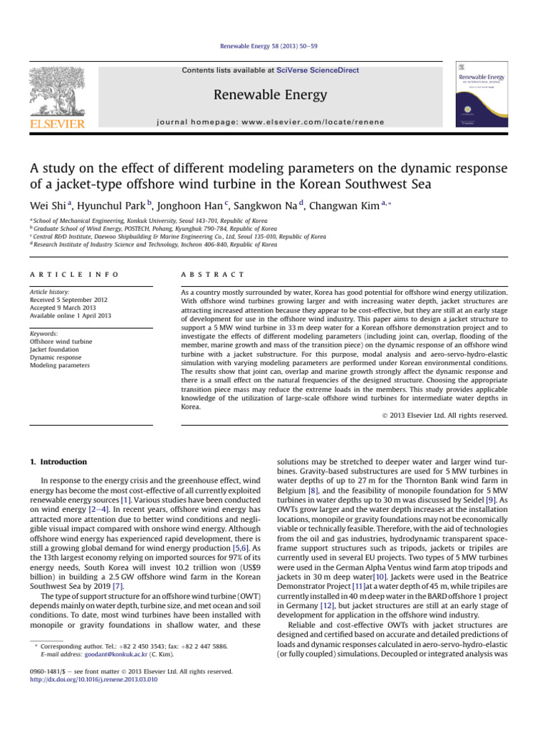 Offshore Wind Turbine Dynamic Response Study | PDF | Offshore Wind ...