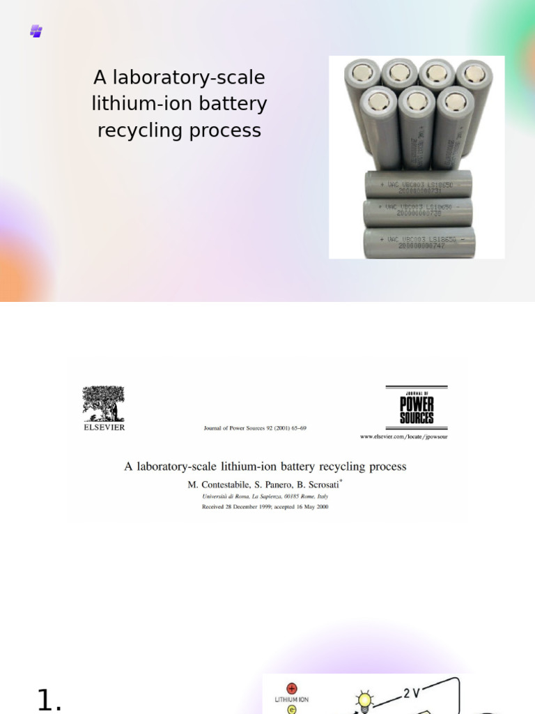 A Laboratory-Scale Lithium-Ion Battery Recycling Process | PDF ...