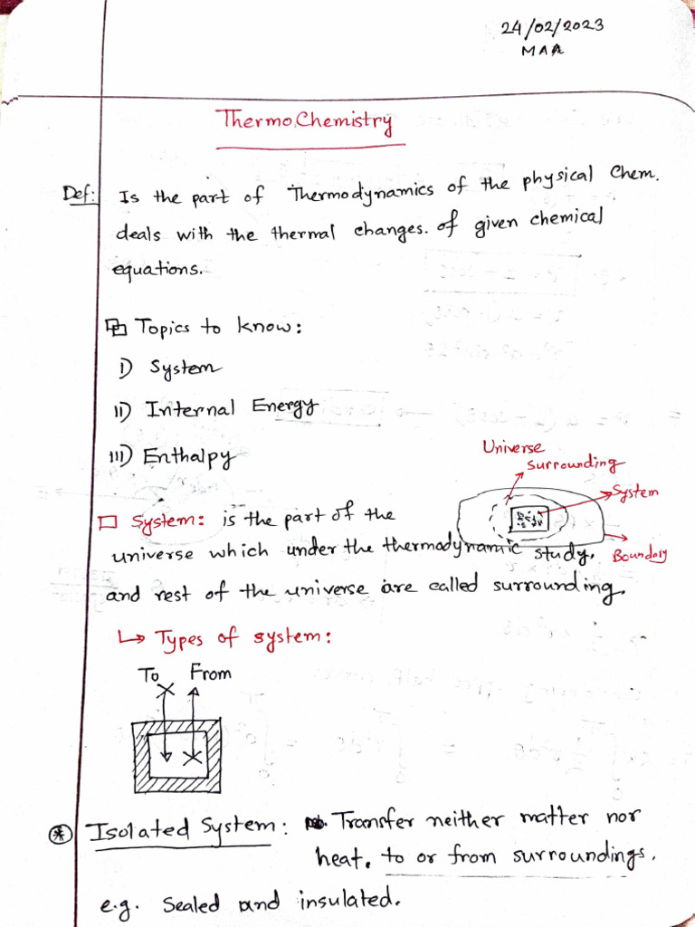 3 - Thermochemistry - Class Note | PDF | Enthalpy | Thermodynamic ...