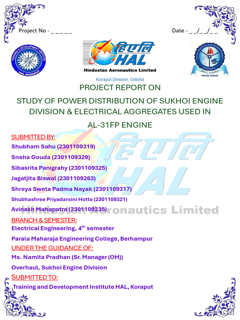 HAL Internship Report-1 | PDF | Jet Engine | Mechanical Engineering