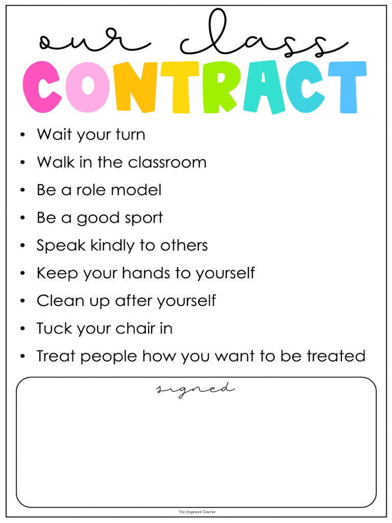 EditableClassContractPosterClassroomCommunityFreebie 1 | PDF