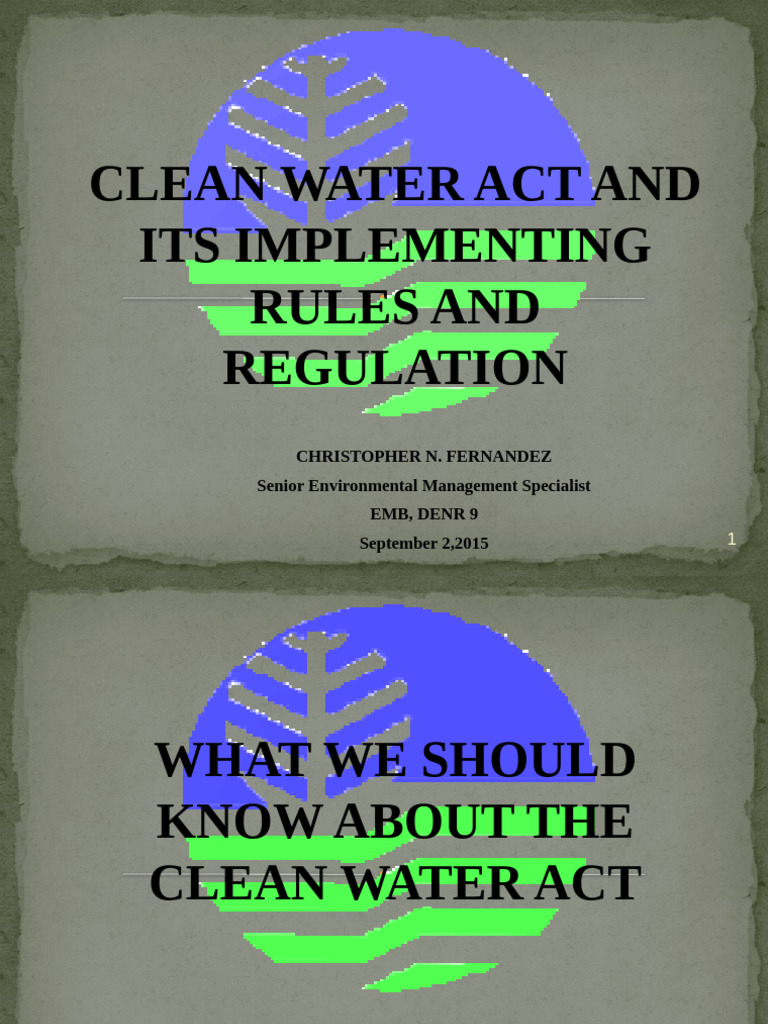 Clean Water Act and Its IRR (RA 9275) EMB9 Gray Background | PDF ...