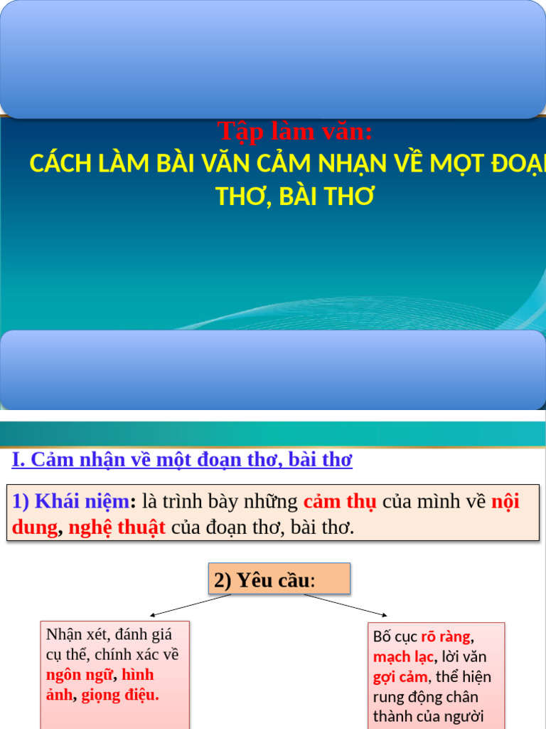 Ach Lam Bai Cam Nhanve Mot Doan Tho Bai Tho | PDF