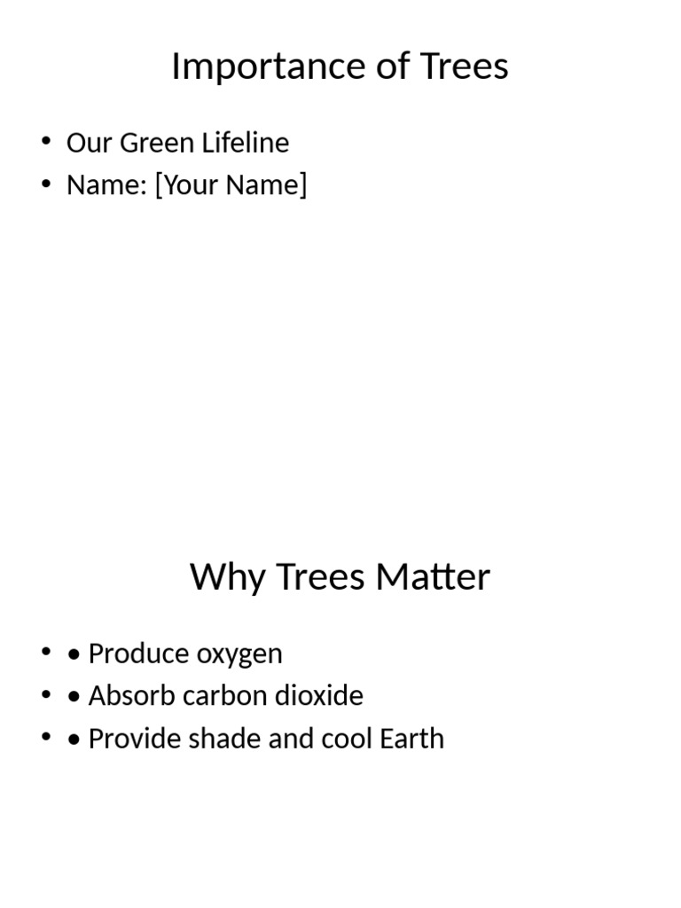 Importance of Trees | PDF