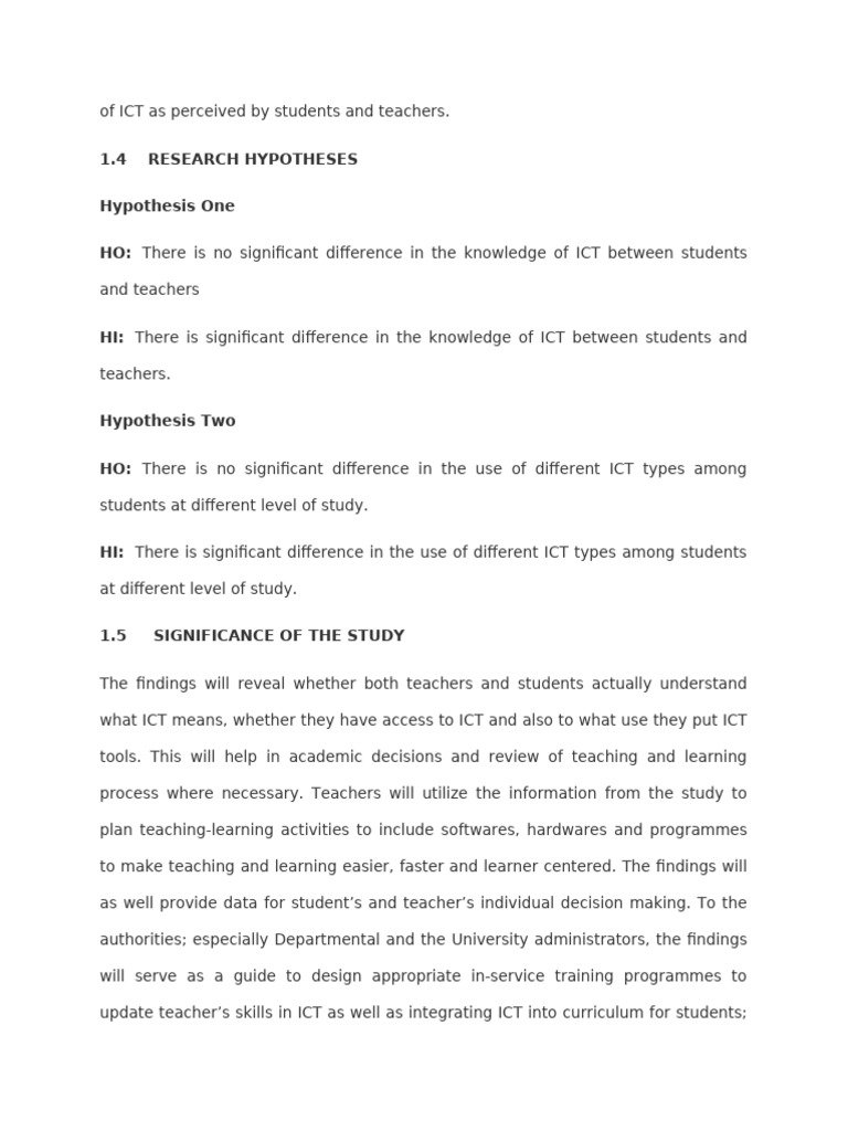 ICT Knowledge and Use Among Students and Teachers | PDF | Educational ...
