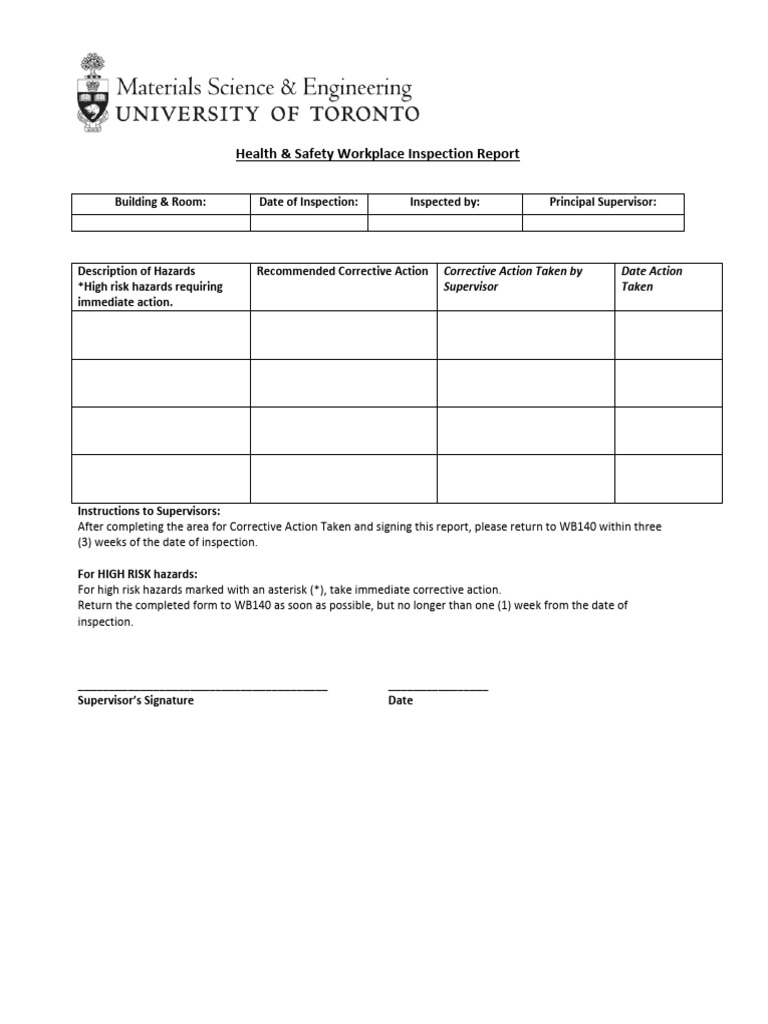 Health & Safety Inspection Report | PDF