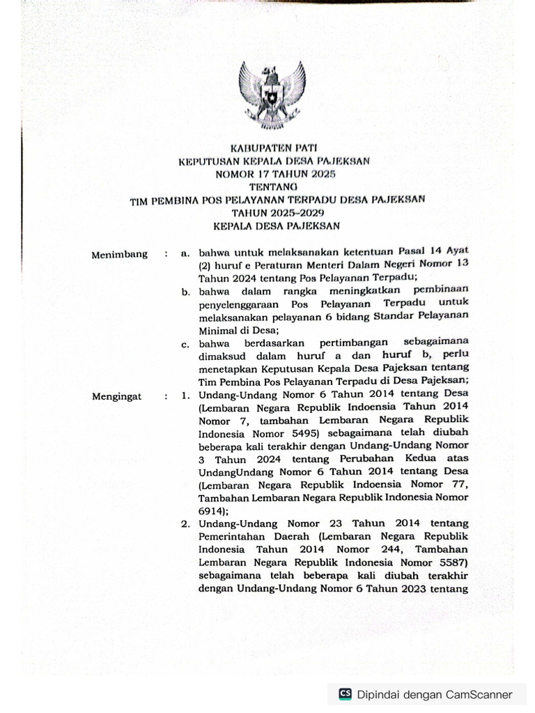 SK Pembina Posyandu Pajeksan | PDF