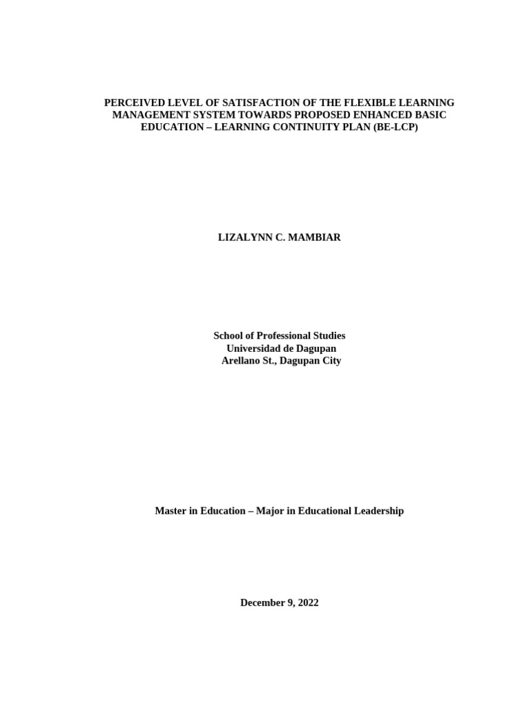 Maam Liza Mambiar Final Paper | PDF | Educational Technology | Survey ...