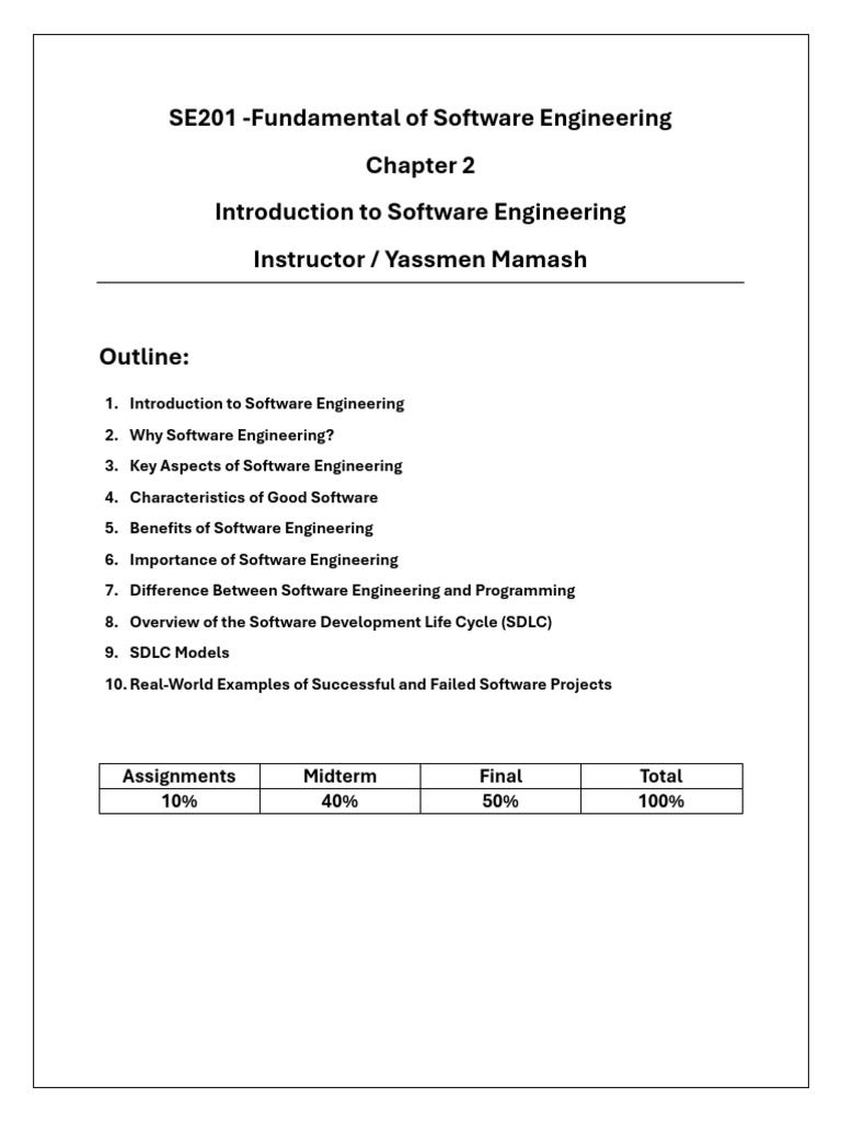 SE201-Chapter2-Introduction To Software Engineering | PDF | Software ...
