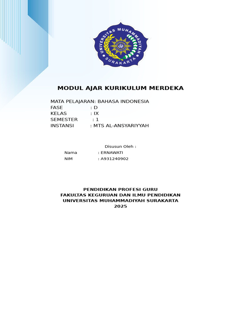 Modul Ajar Kurikulum Merdeka PPG | PDF