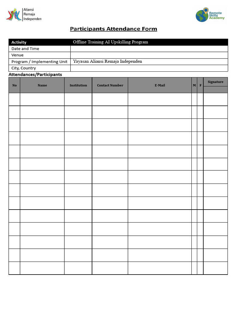 Absensi Peserta Offline - RSA | PDF