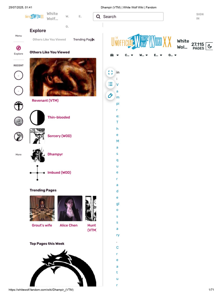 Dhampir (VTM) - White Wolf Wiki - Fandom | PDF