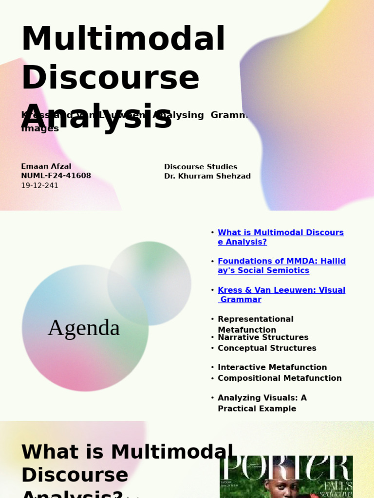 MMDA-Multimodal Discourse Analysis | PDF | Communication | Human Communication