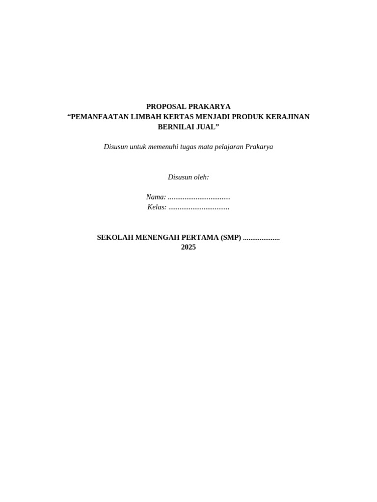 Proposal Kerajinan Limbah Kertas | PDF
