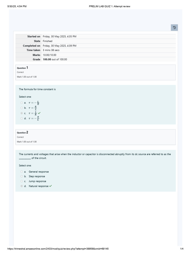 PRELIM LAB QUIZ 1 - Attempt Review CAD | PDF | Analog Circuits ...